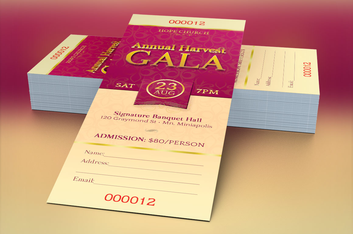 Church Banquet Ticket Template by Godse | Design Bundles