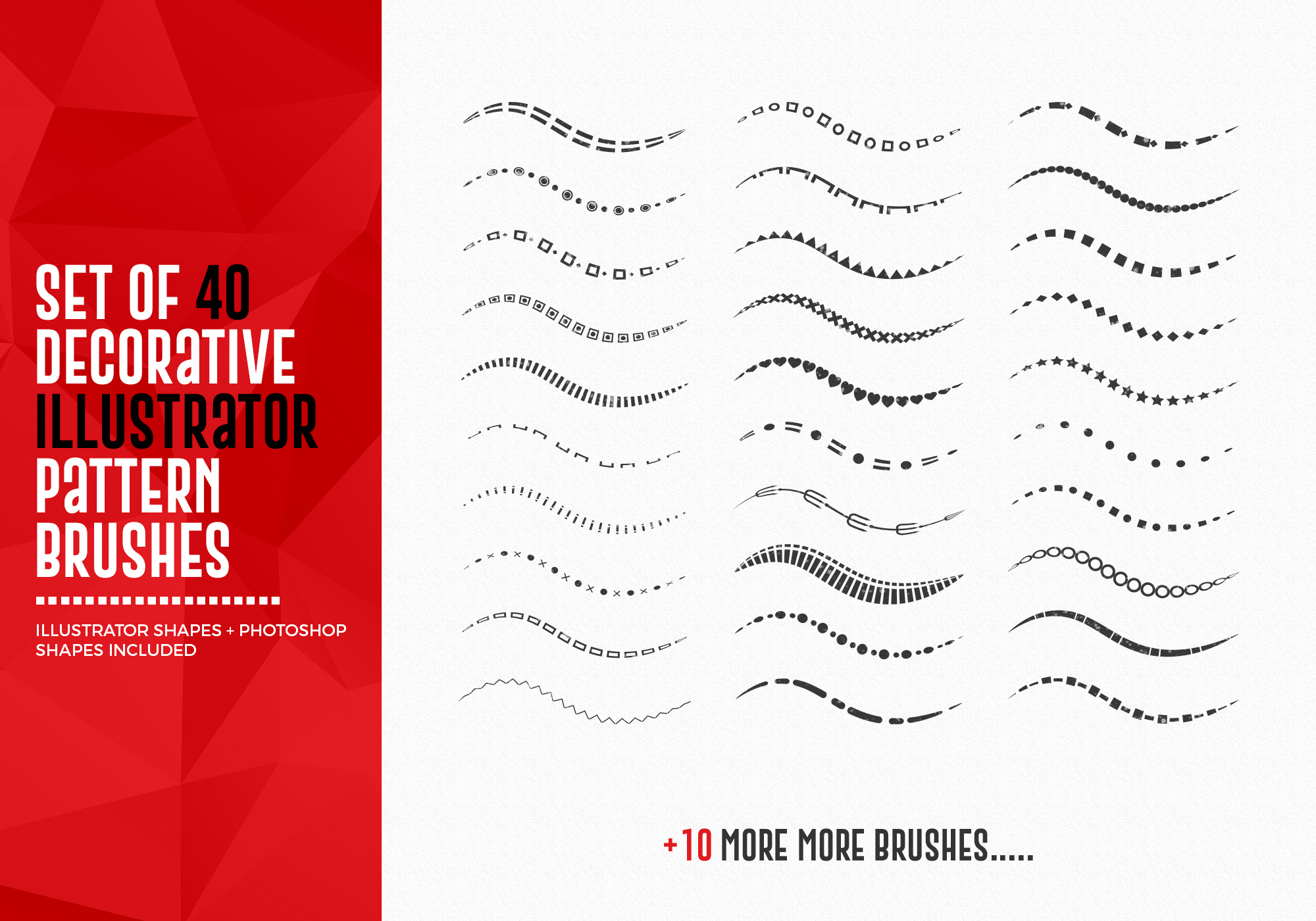 40 Decorative Pattern Brushes by Pixtor | Design Bundles