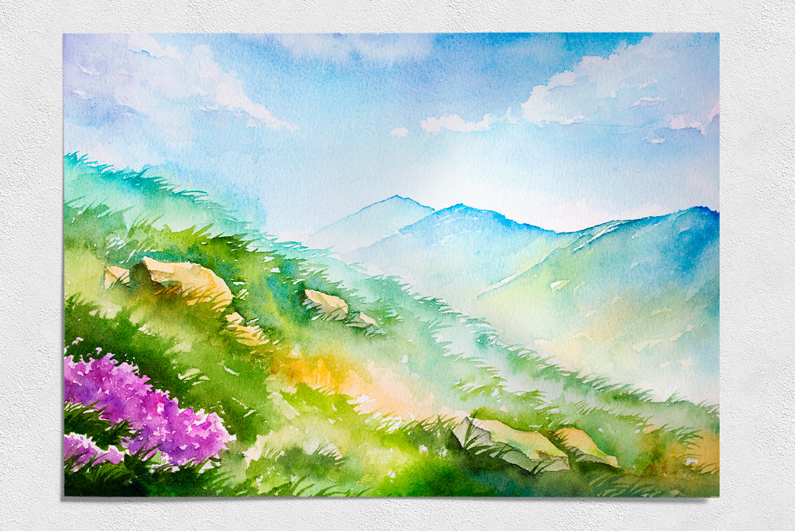 Spring Landscapes. Watercolor. by AlexG | Design Bundles