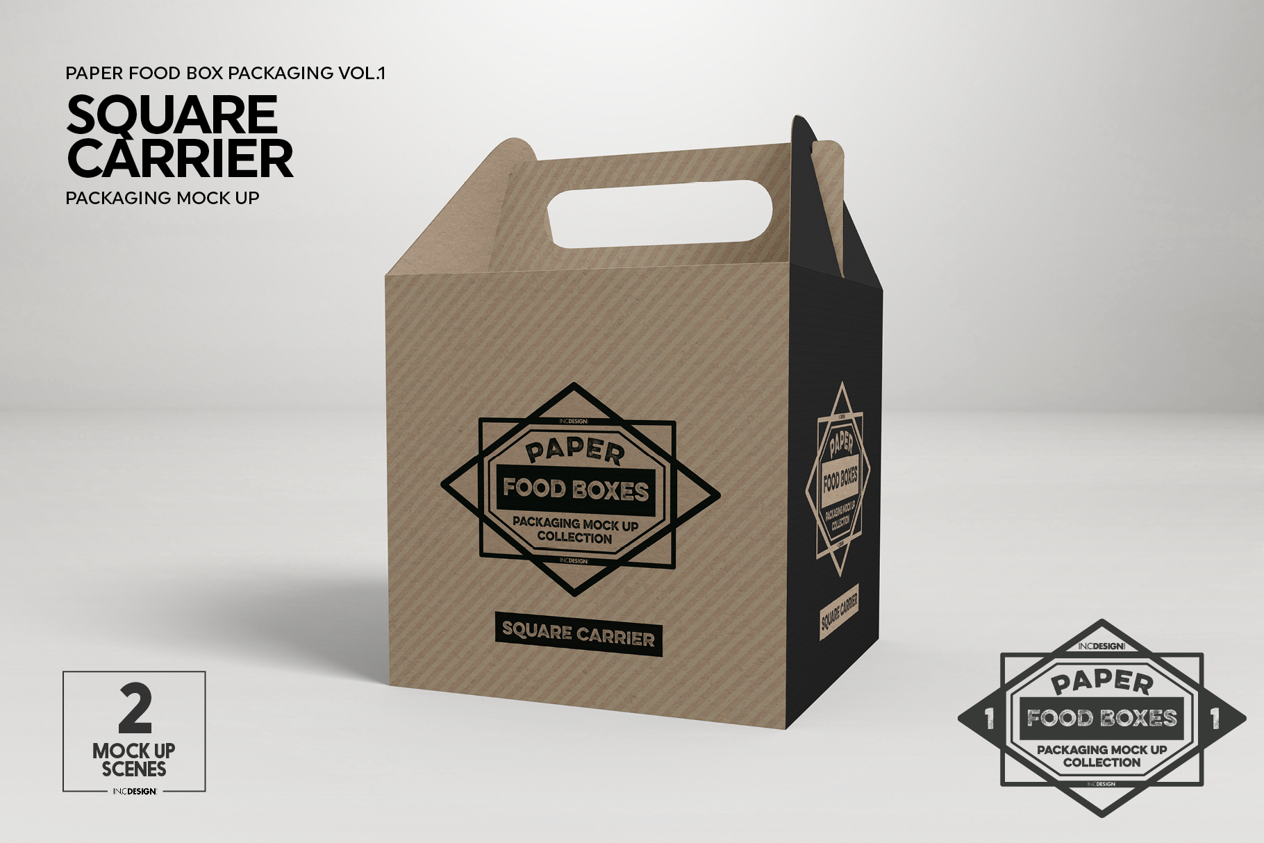 VOL.1 Food Box Packaging MockUps by INC | Design Bundles