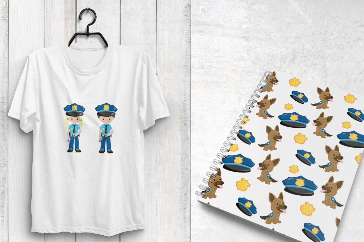 POLICE, digital papers by PrettyPatterns | Design Bundles