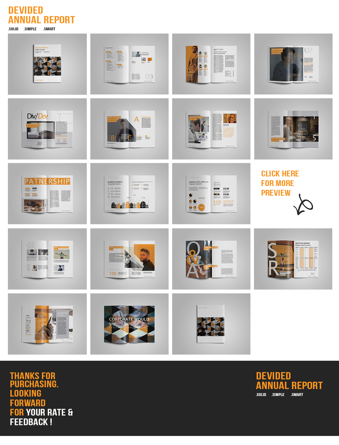 Devided Annual Report Template by BizzC | Design Bundles