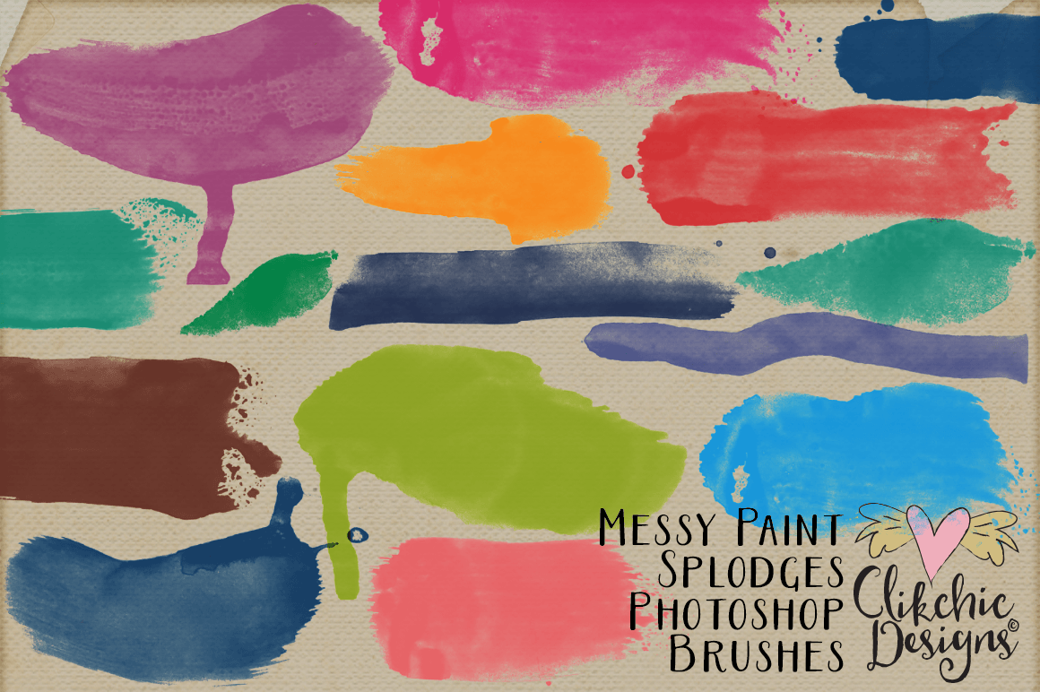 Messy Watercolor Paint Splodge Photosho | Design Bundles
