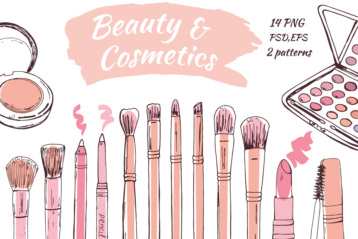 Sketch Beauty & cosmetics. by BrushArtD | Design Bundles