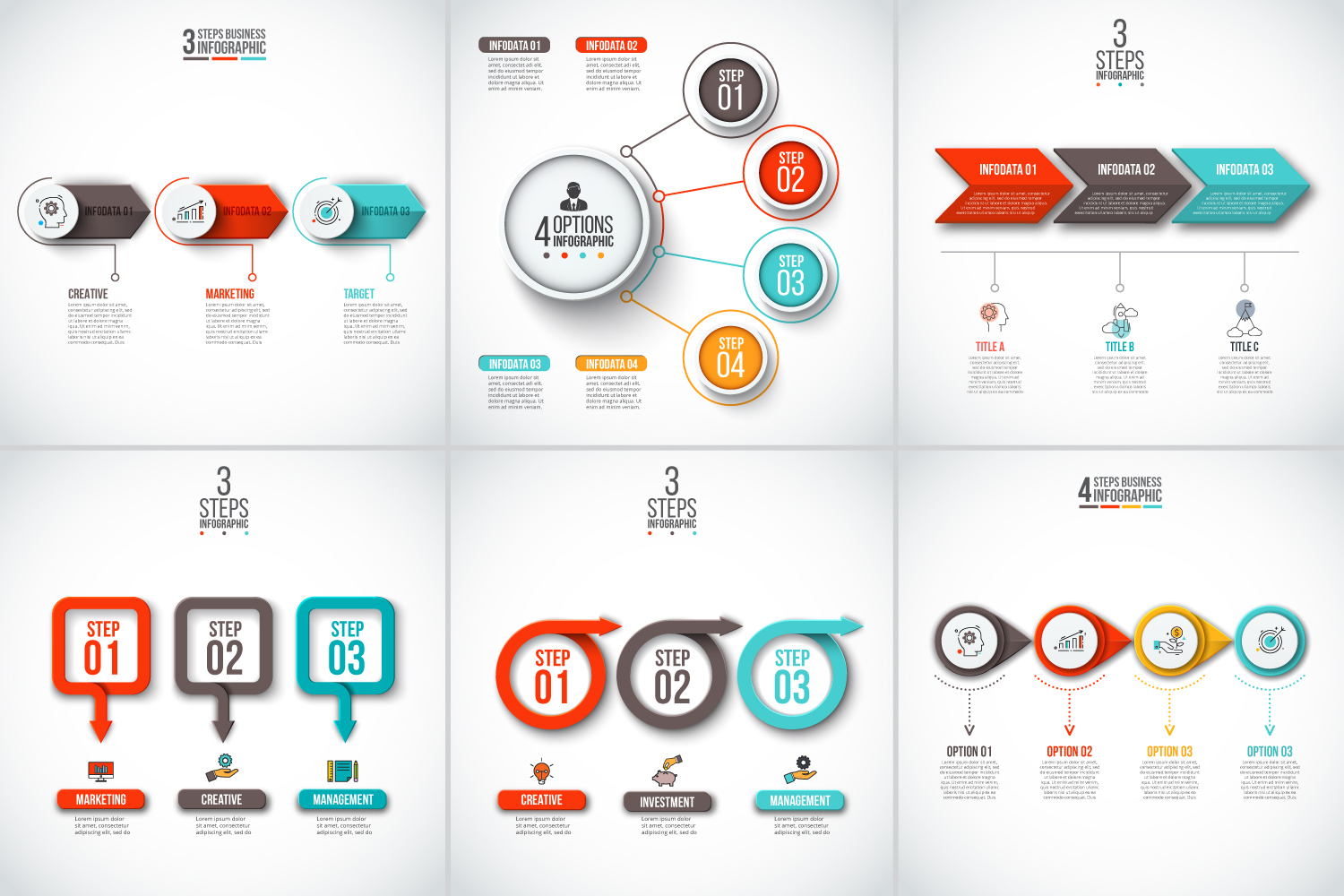 Creative infographics templates by Abert | Design Bundles