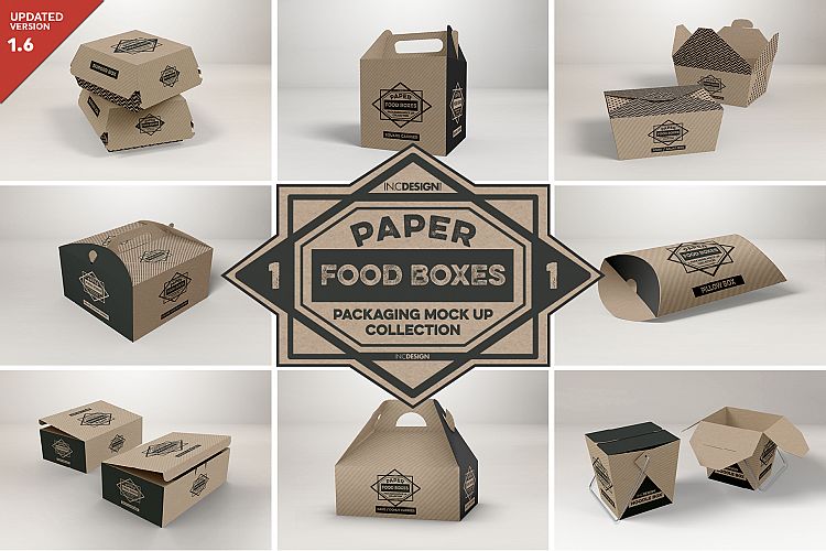 VOL.1 Food Box Packaging MockUps by INC | Design Bundles