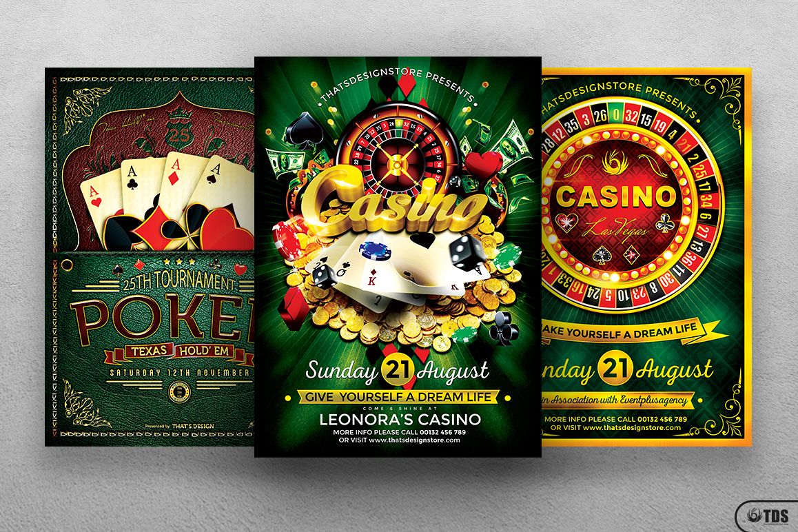 Poker and Casino Flyer Bundle by TDStore | Design Bundles