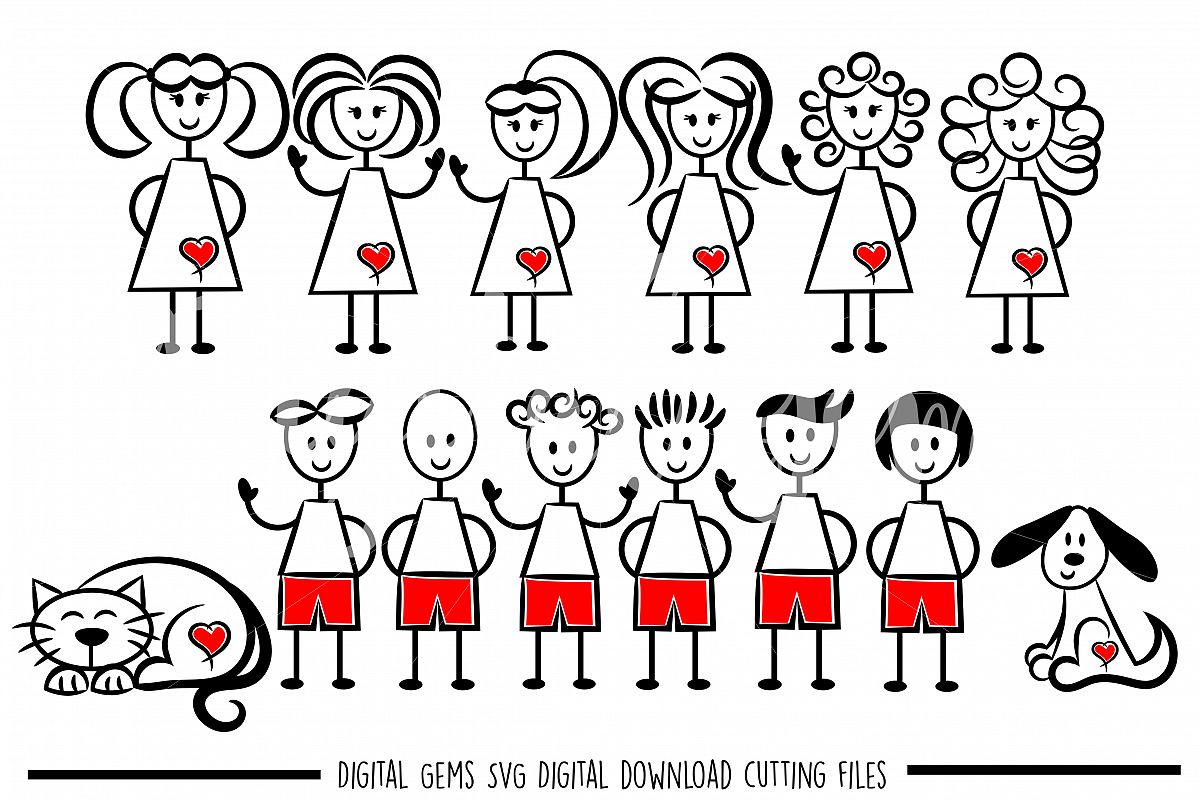 Stick People SVG / PNG / DXF / EPS File | Design Bundles