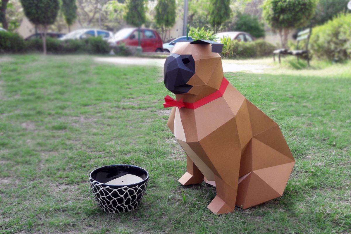 DIY Paper Pug - 3d papercraft by PAPER | Design Bundles