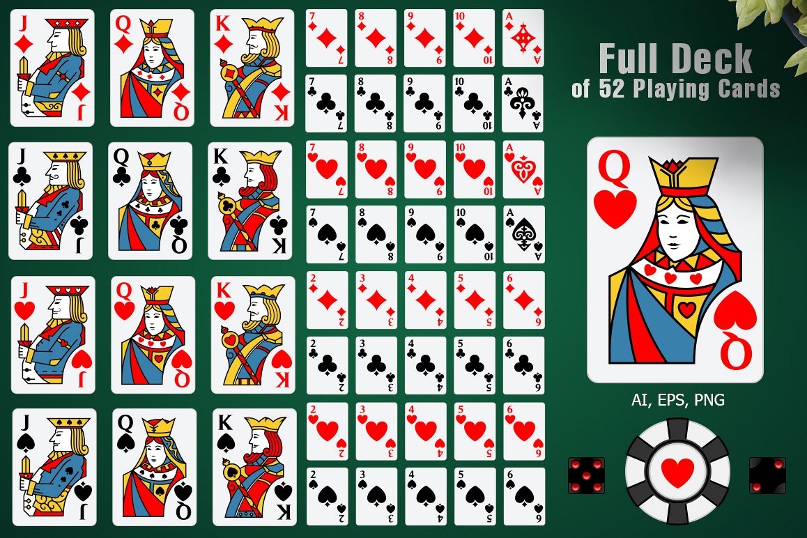 Full Deck Of 52 Playing Cards By Pixaro Design Bundles