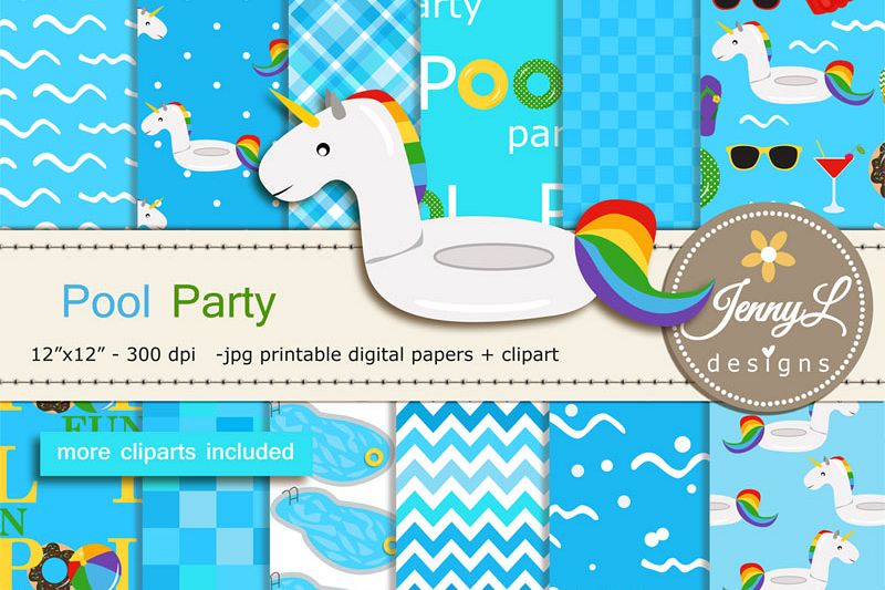 Printable Unicorn Pool Party