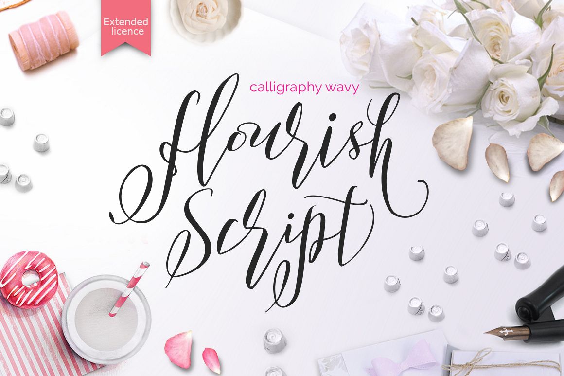 Flourish Script by joelmaker | Font Bundles