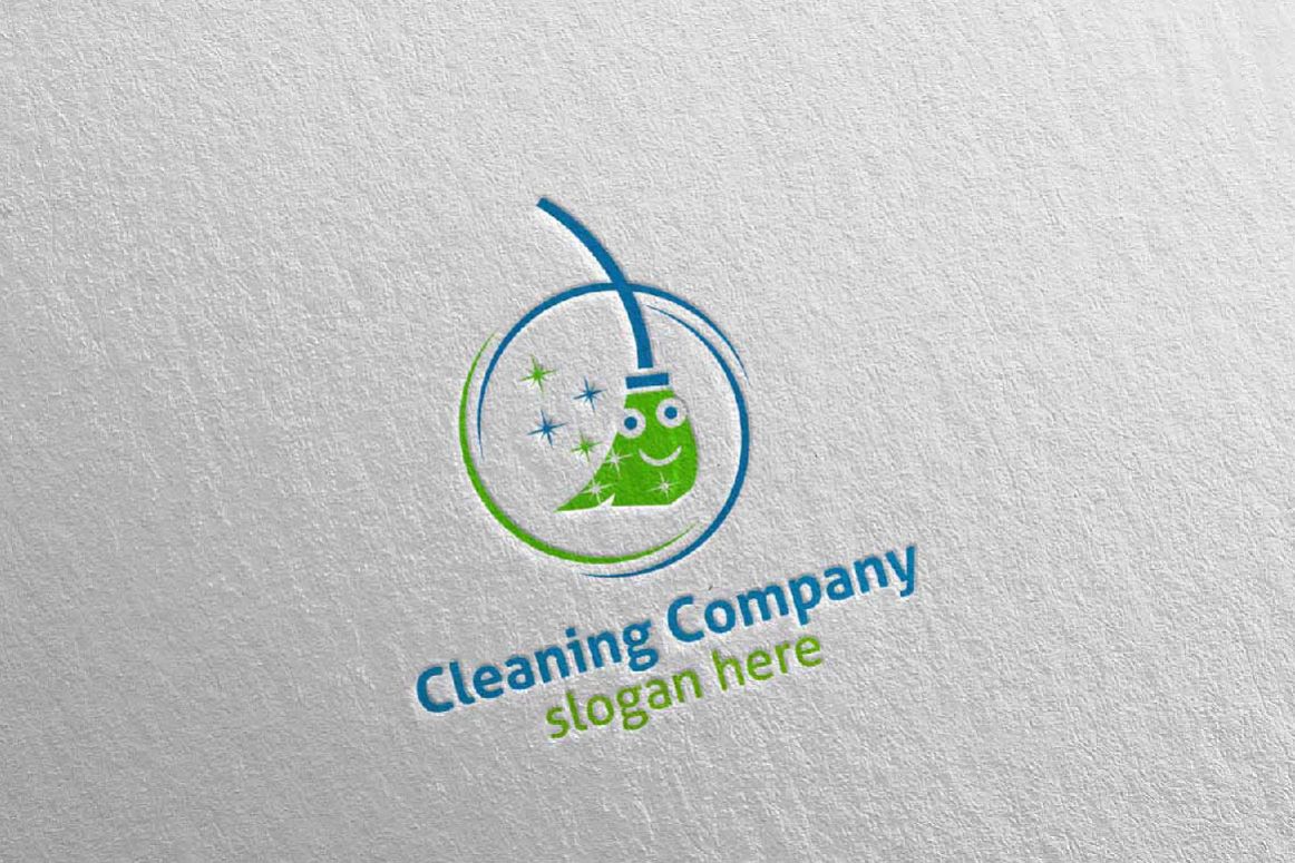 Cleaning Service Eco Friendly Logo by d | Design Bundles